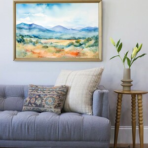 Missouri Plateau Painting North Dakota Watercolor Print Mountain Valley ...