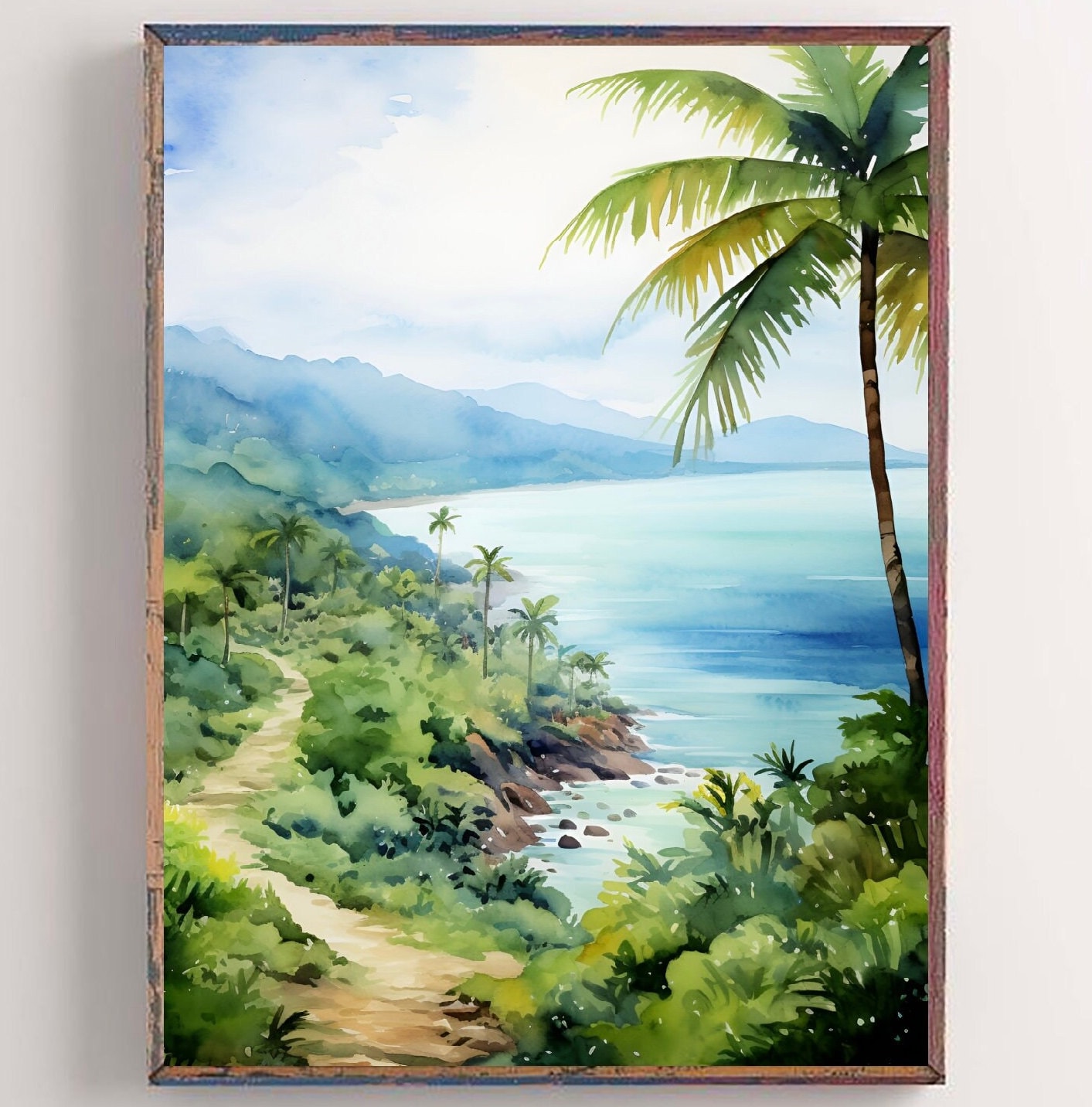 Tamarindo Beach Painting Costa Rica Watercolor Art Print Coastal Wall ...