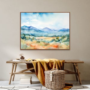 Missouri Plateau Painting North Dakota Watercolor Print Mountain Valley ...