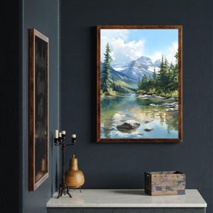 Colorado Mountains Watercolor Painting Grand Lake Art Print Rocky ...