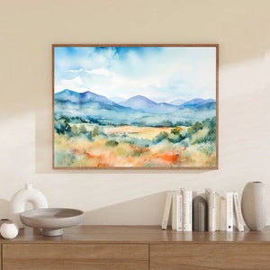 Missouri Plateau Painting North Dakota Watercolor Print Mountain Valley ...