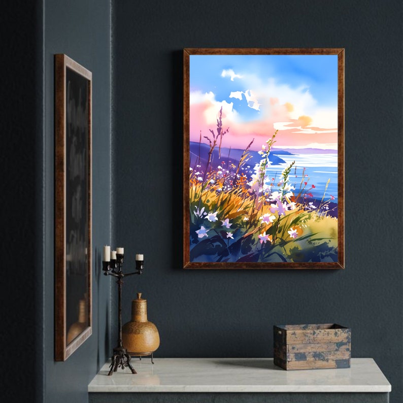 Sego Lily Utah Landscape Watercolor Painting Wildflowers Art Print ...