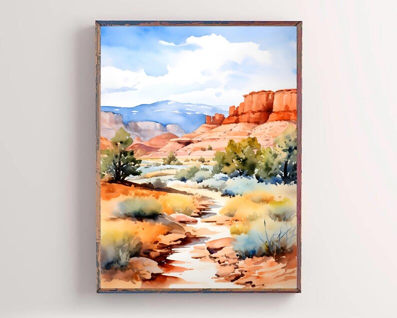 Capitol Reef National Park Print Utah Watercolor Landscape National ...