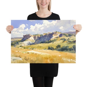 Pine Ridge Painting Nebraska Watercolor Art Print Mountain Forest Wall ...