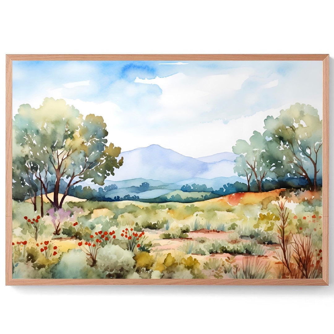 Blue Ridge Mountains Art Print Smoky Mountain Watercolor Painting ...
