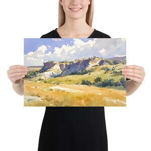 Pine Ridge Painting Nebraska Watercolor Art Print Mountain Forest Wall ...