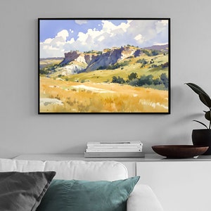 Pine Ridge Painting Nebraska Watercolor Art Print Mountain Forest Wall ...