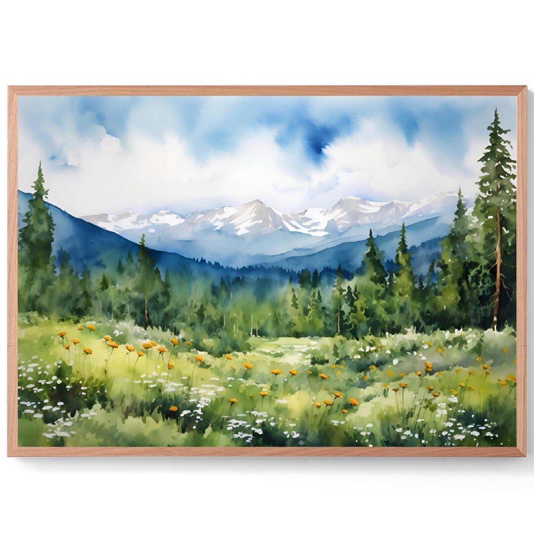 Cheaha Mountain Painting Alabama Watercolor Art Print Appalachian ...
