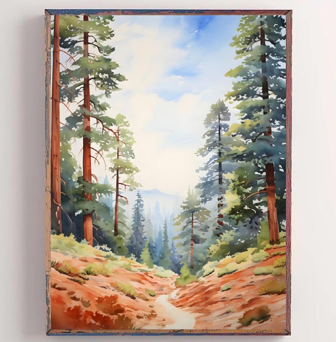 Dixie National Forest Utah Watercolor Print – Forest Landscape Wall Art ...