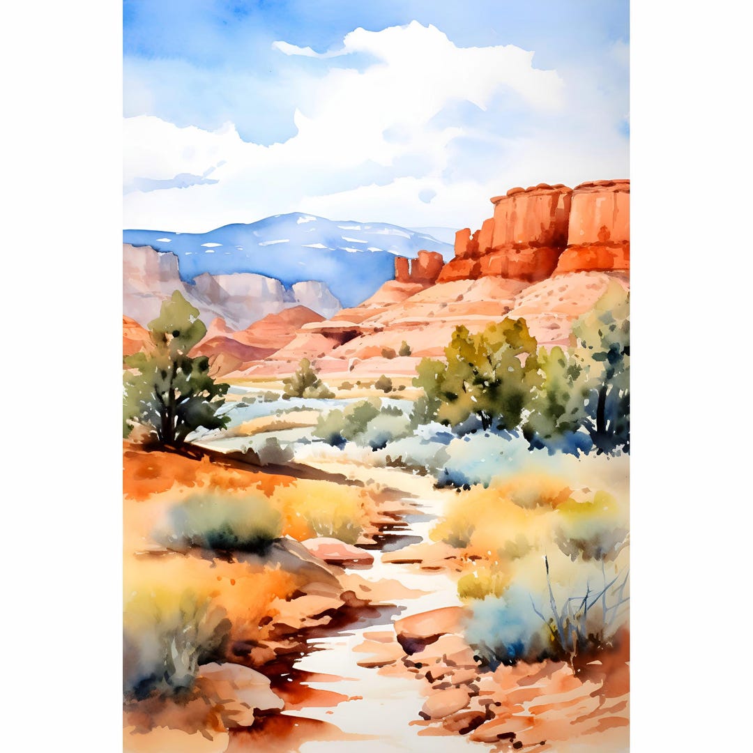 Capitol Reef National Park Print Utah Watercolor Landscape National ...