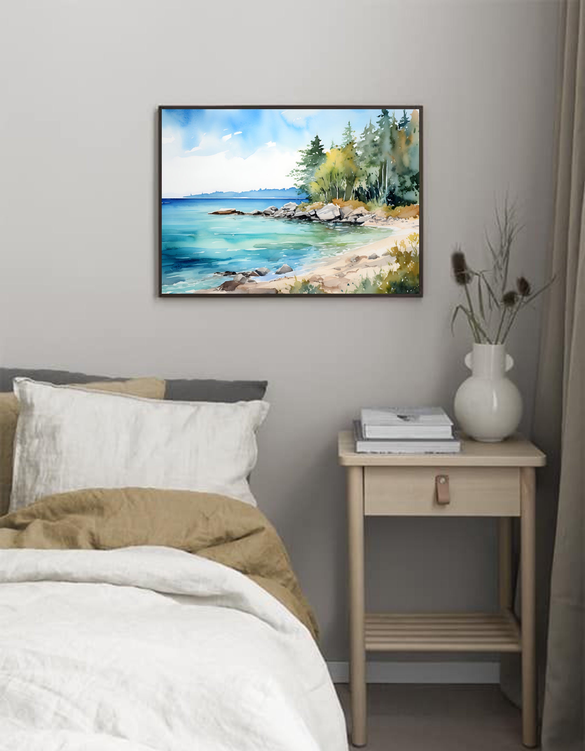 Sprague Lake Painting National Park Art Colorado Landscape Watercolor ...