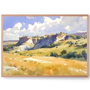 Pine Ridge Painting Nebraska Watercolor Art Print Mountain Forest Wall ...