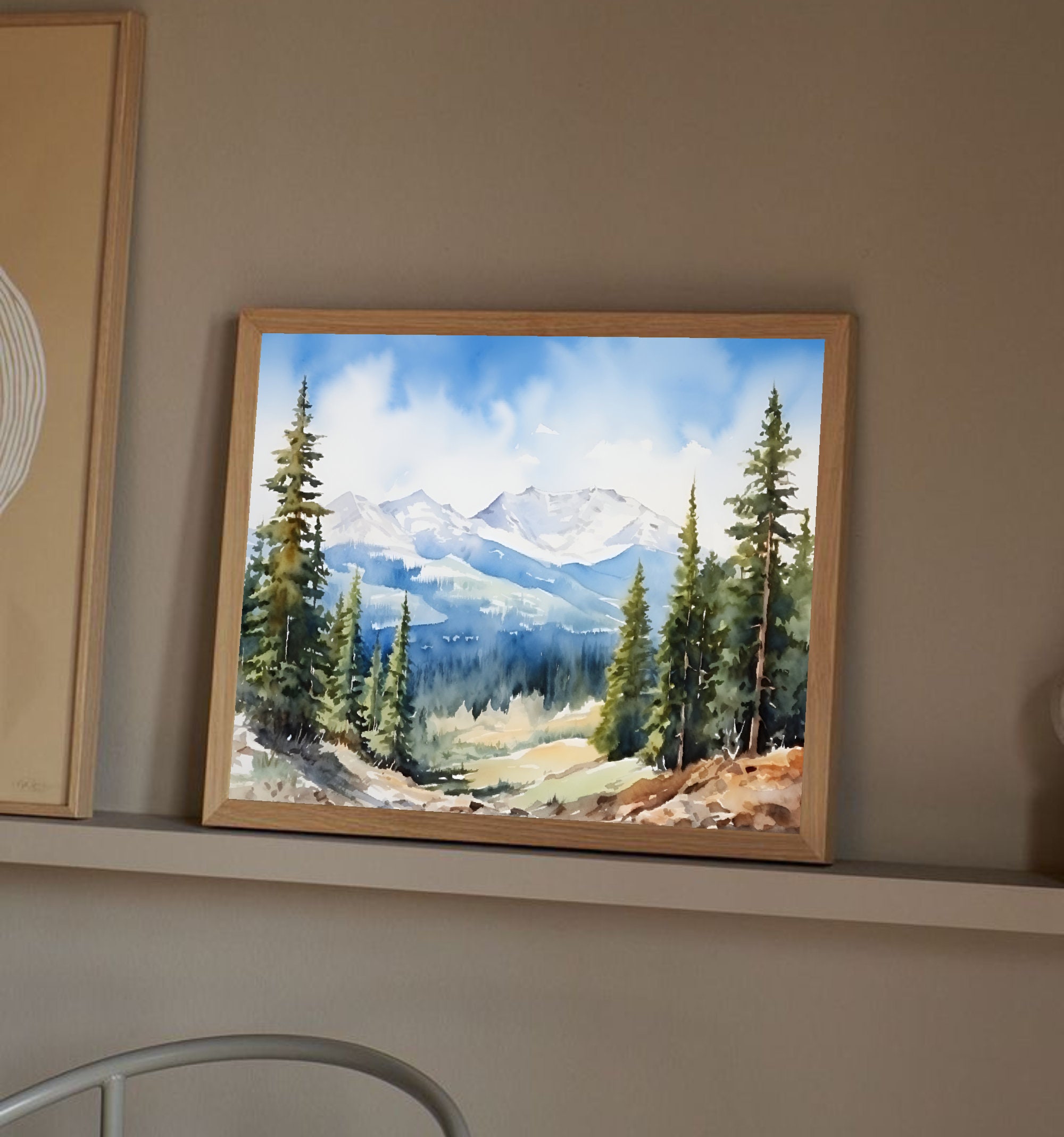 Bitterroot Mountain Print Montana Landscape Wall Art Aspen Painting ...
