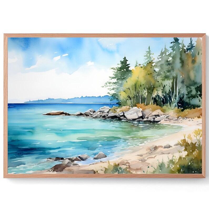 Sprague Lake Painting National Park Art Colorado Landscape Watercolor ...