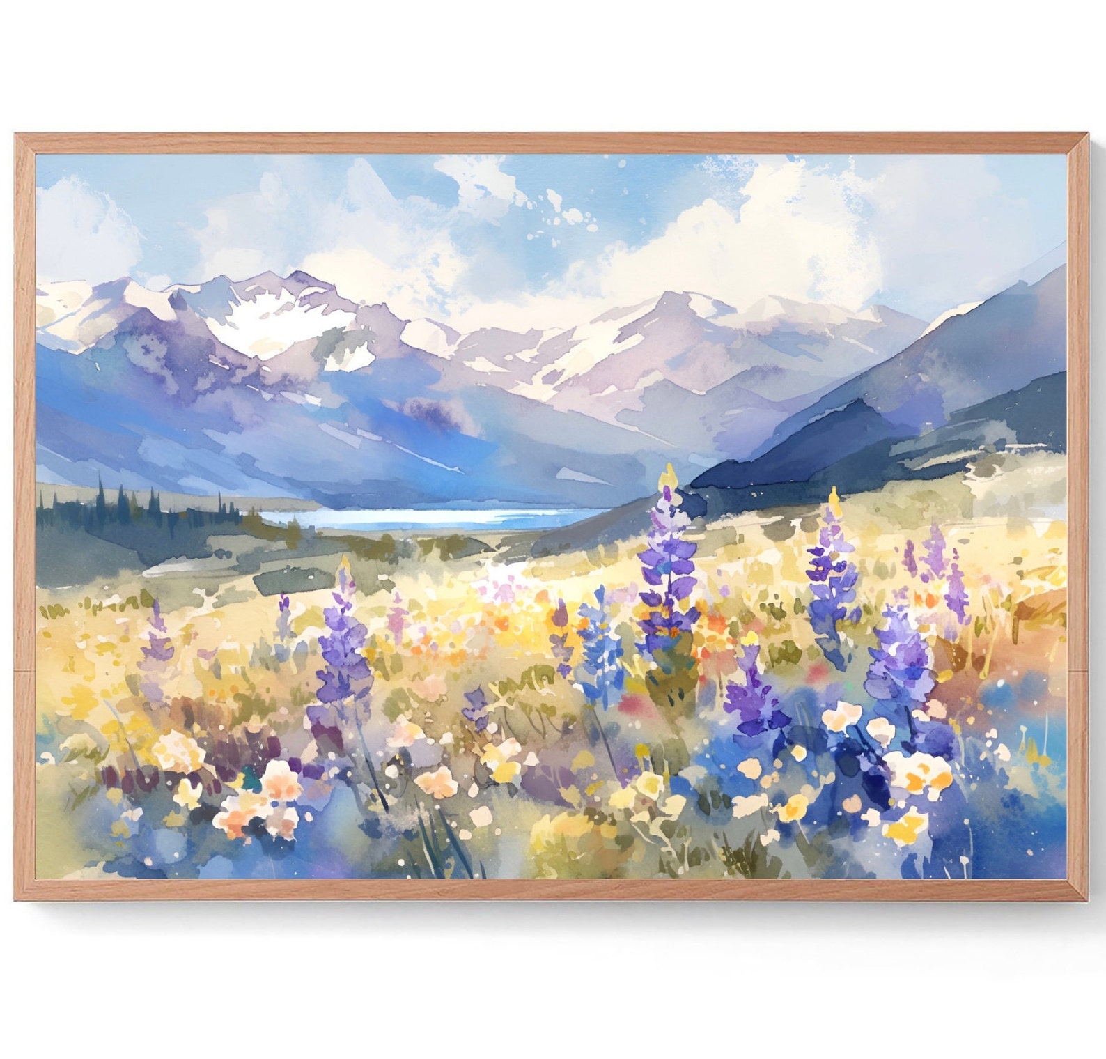 Rush Lake Painting Utah Watercolor Art Print Tooele County Landscape ...