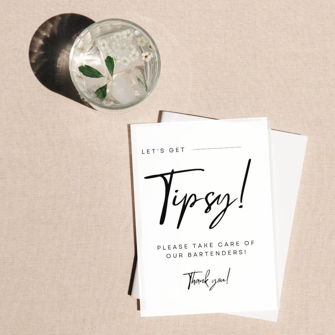 Wedding Bartender Tips Sign, Modern Wedding Bar Sign, Feeling Tipsy ...