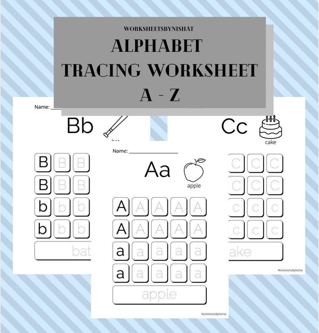 Alphabet Tracing Worksheets (printable Pre-k, Kindergarten, Homeschool ...