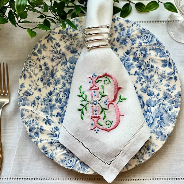 Monogrammed Napkins - Etsy