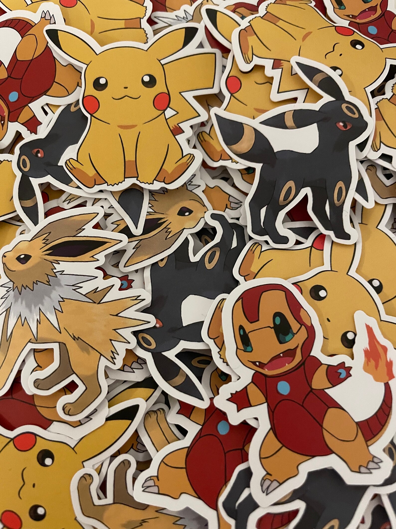 Set of 4-100 Cute Pokemon Stickers: Charmander in Iron Man - Etsy