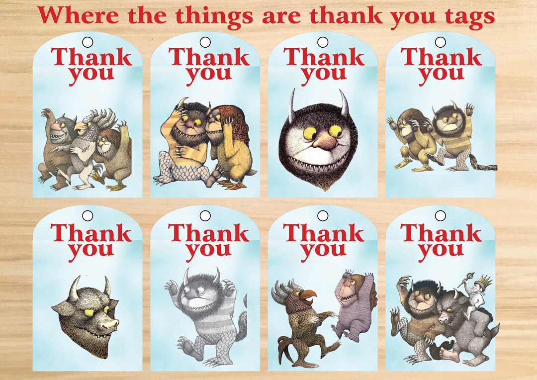 Instant Download - Where the Wild Things Are Thank You Tags, Where the ...