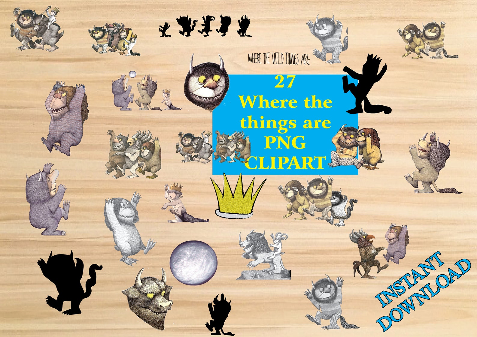 Instant Download - Where the Wild Things Are Clipart , Where the Wild ...