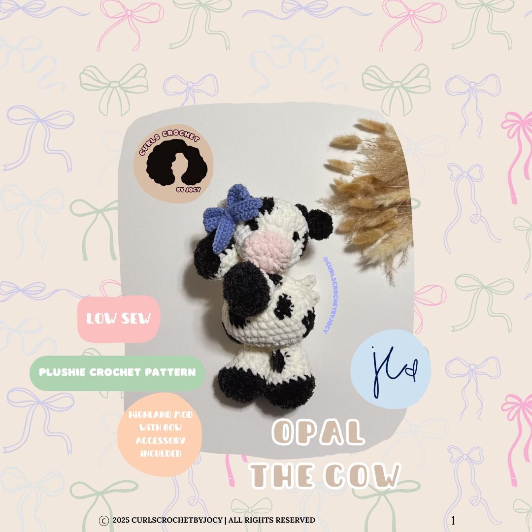 Opal the Cow Pattern | LOW SEW Crochet Pattern | Crochet Cow ...