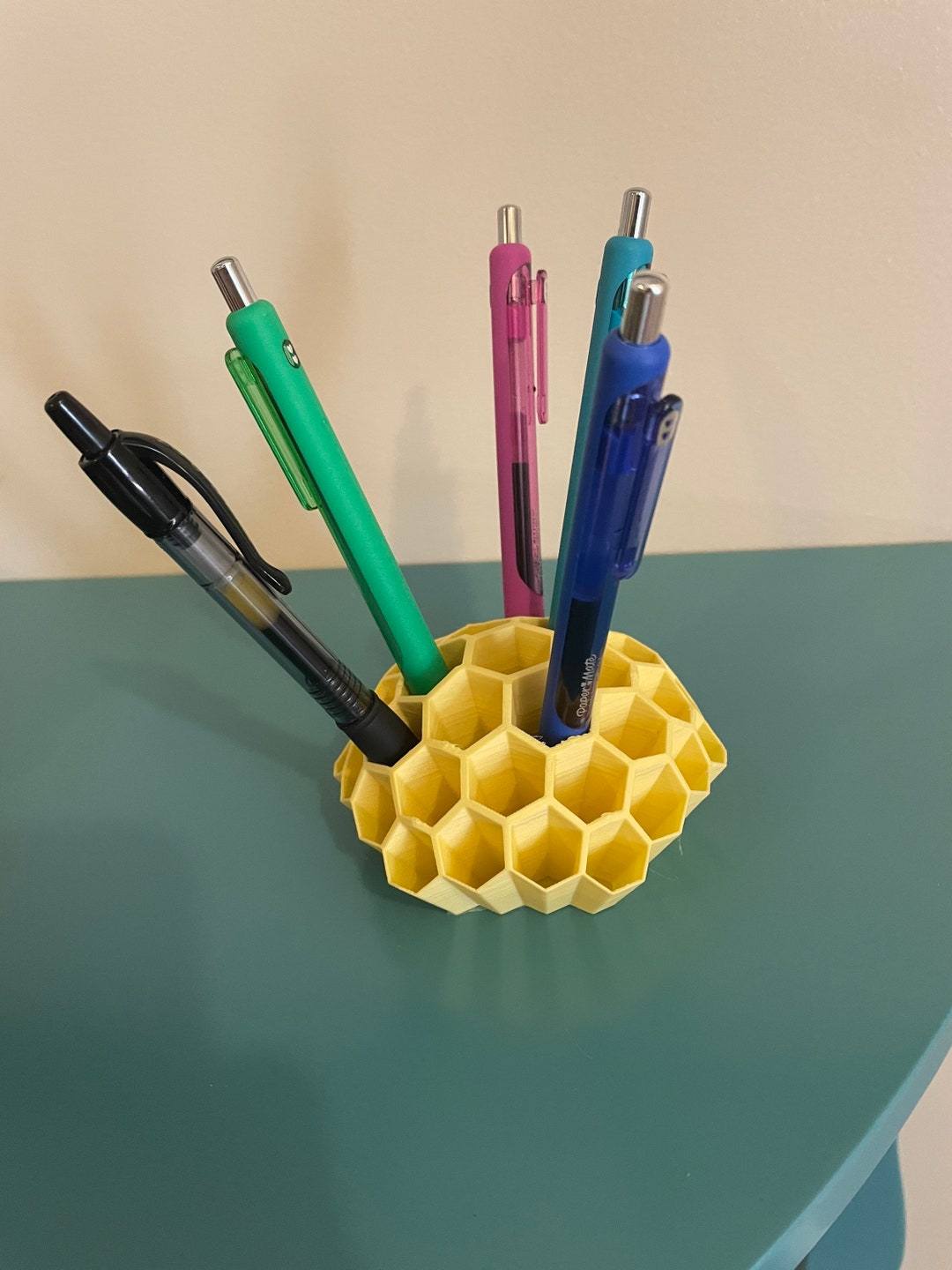3D Printed Honey Comb Pen/pencil Holder - Etsy