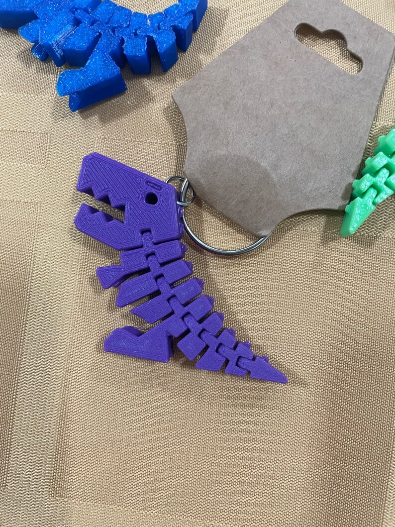 3D Printed Articulated T-rex Keychain - Etsy