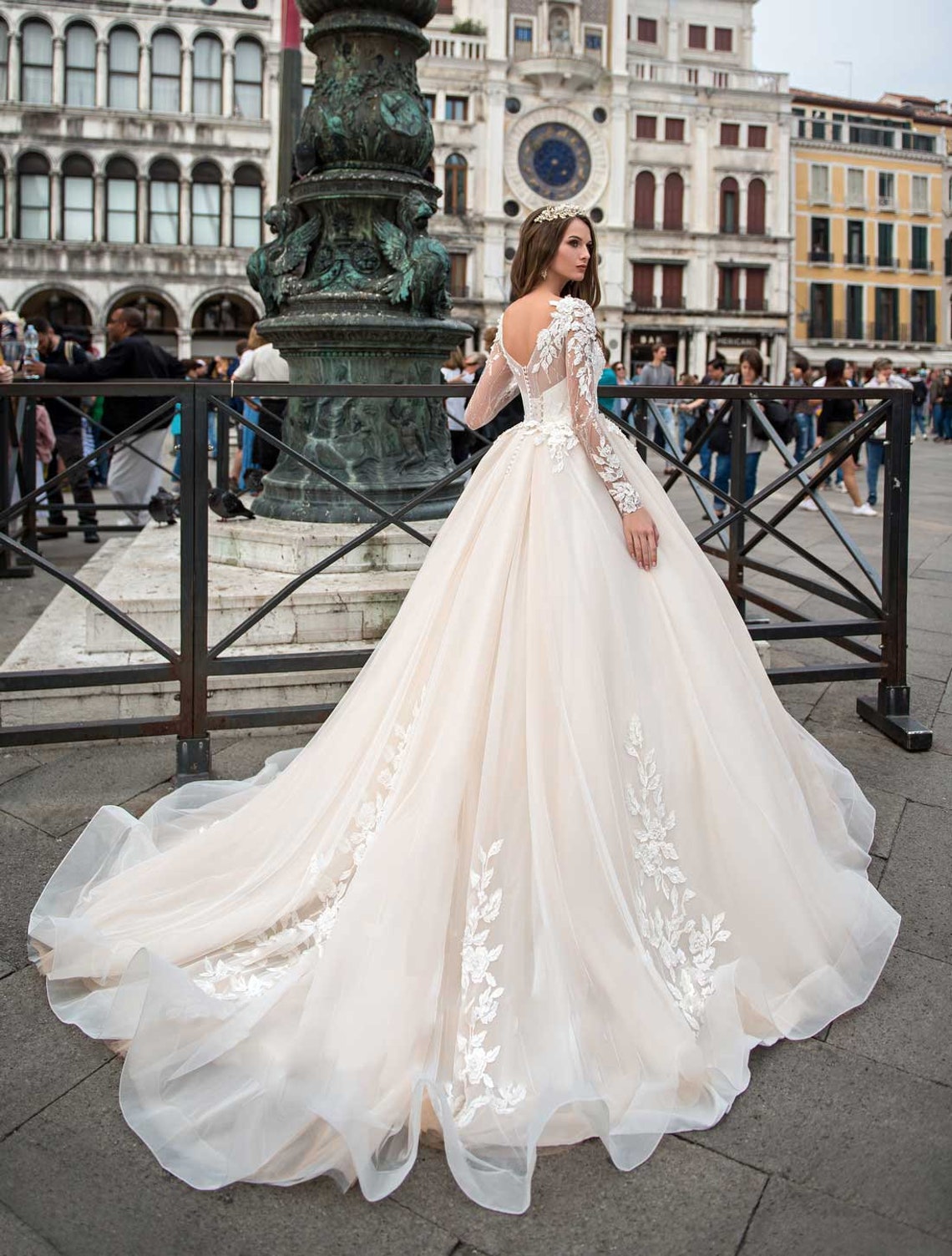 Long Sleeve Wedding Gown Modest Wedding Gown Church | Etsy