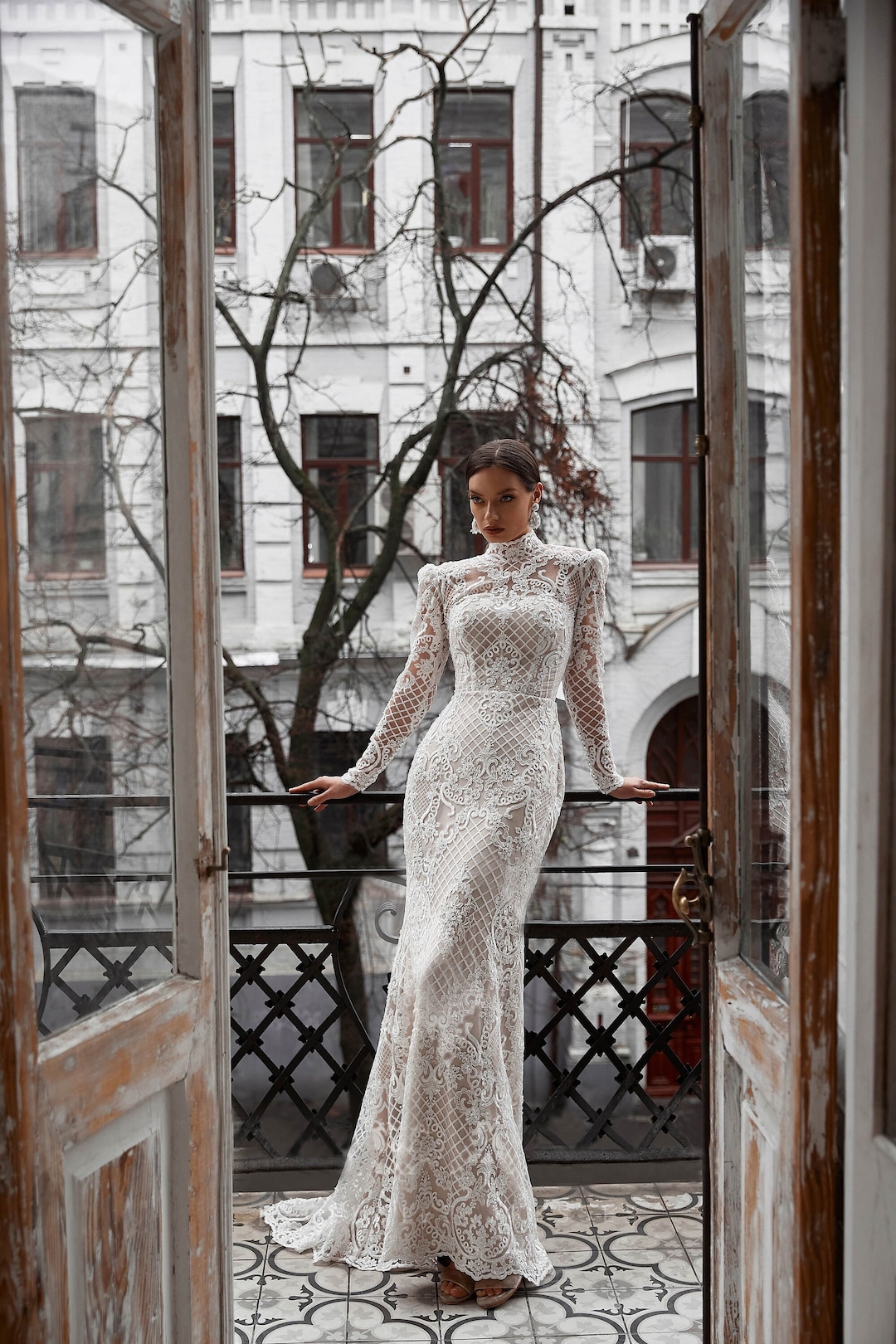 High Neck Wedding Dress Wedding Dress Lace Classic Wedding Dress