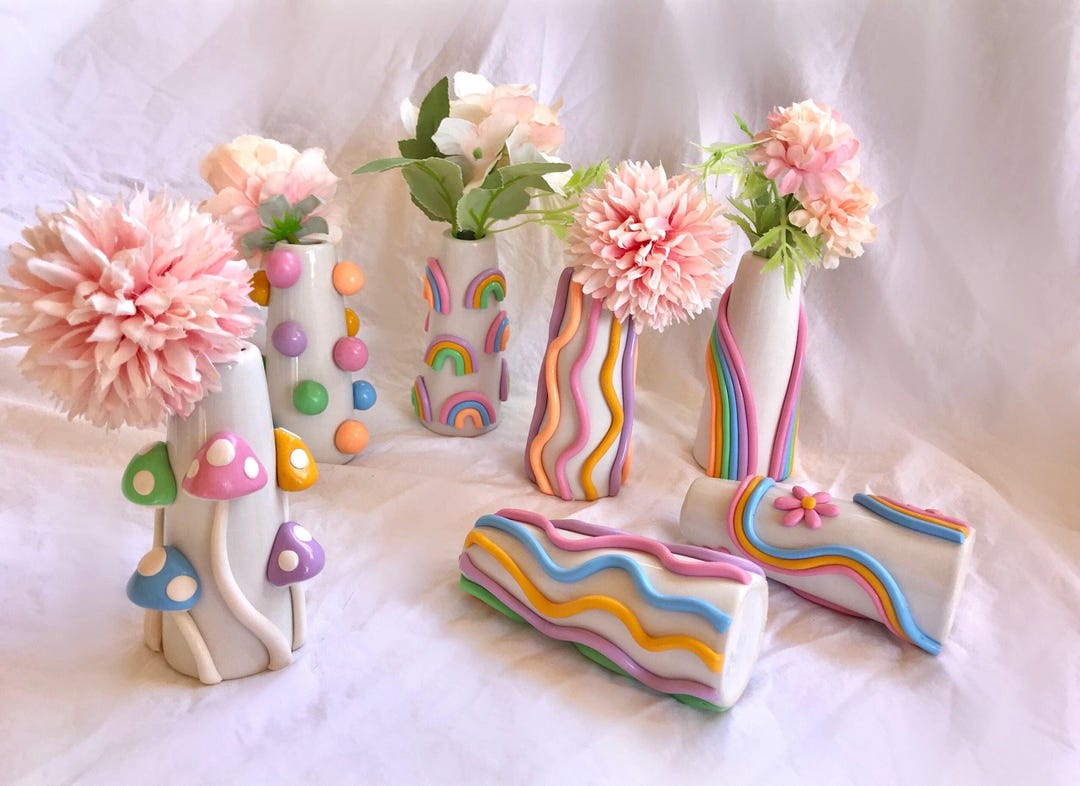 Crazy Family Ceramic Bud Vases • Pottery Vases for Dried Flowers ...