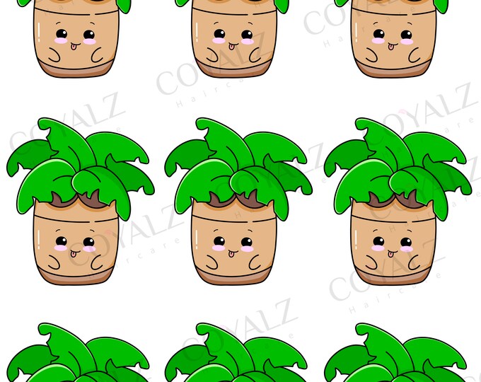 Palmy Cute Kawaii Palm Tree Sticker Sheet - Etsy