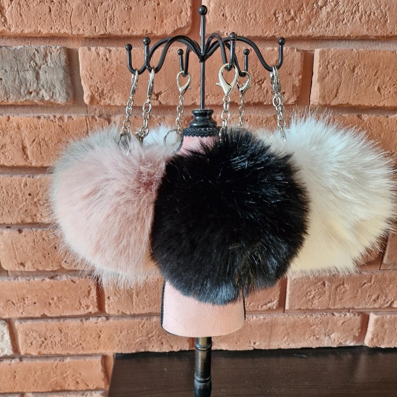 Rabbit Fur Rabbit Keychain - Etsy