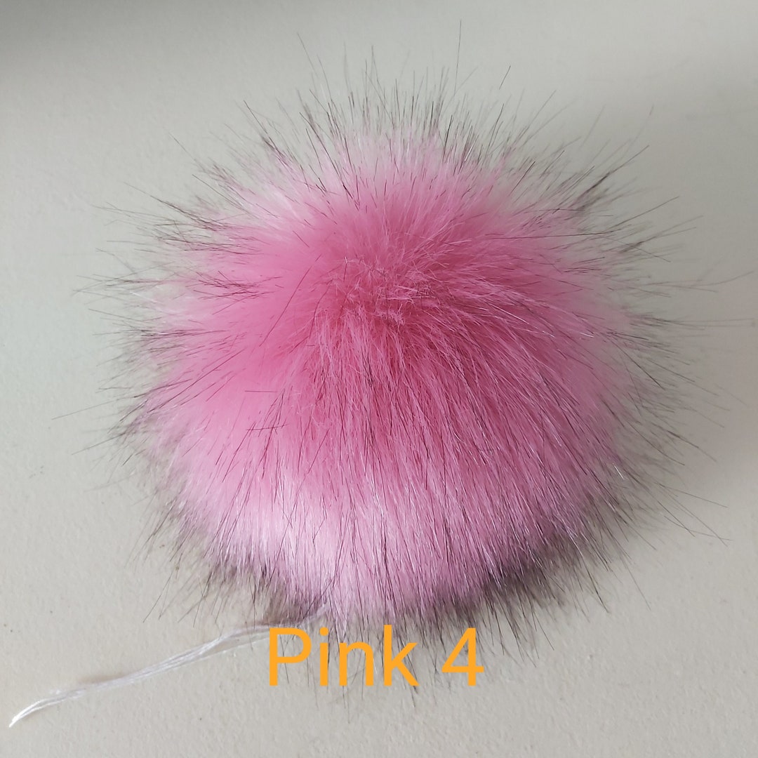 Size S-XXL Pink 4 Faux Fur Pom Pom 4-7 Inches / 11-18 CM - Etsy