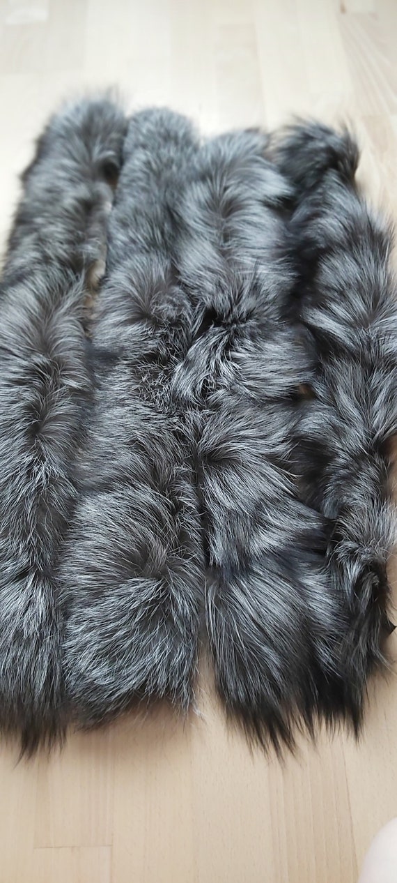 Silver Fox Fur Trim Hood Fur Collar Trim Fox Fur Hood Fox | Etsy