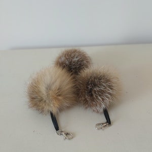 Natural Red Genuine Fox Fur Key Choins Large Fox Fur Ball Bag Charm ...