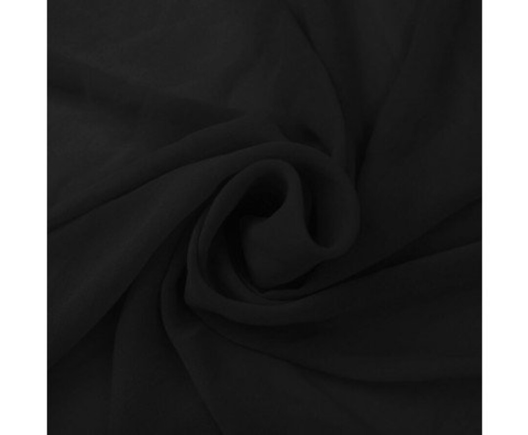 Black Chiffon Fabric 60" Wide Solid Chiffon Fabric for Face Mask Silky ...