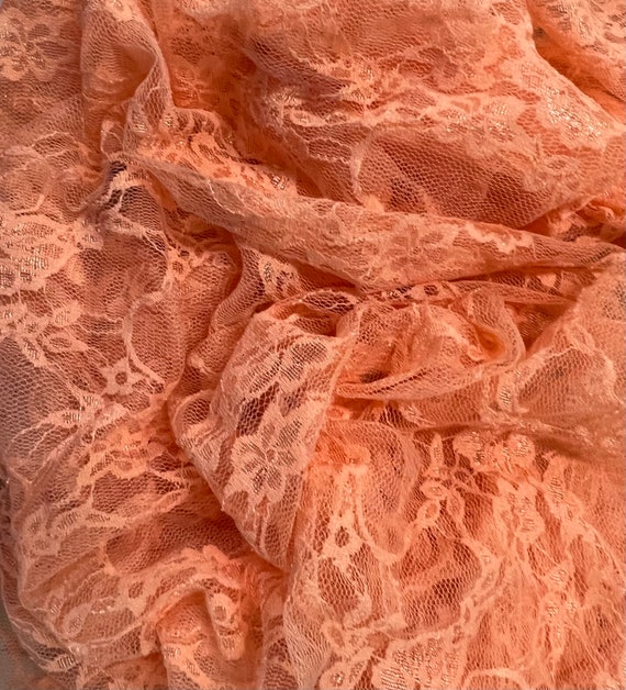Peach Stretch Lace 4 Way Lilac Lace Light Weight Lace for Lingerie Lace by the Yard Fabric by the Yard Stretchy Lace Cheap Fabric Papya Etsy