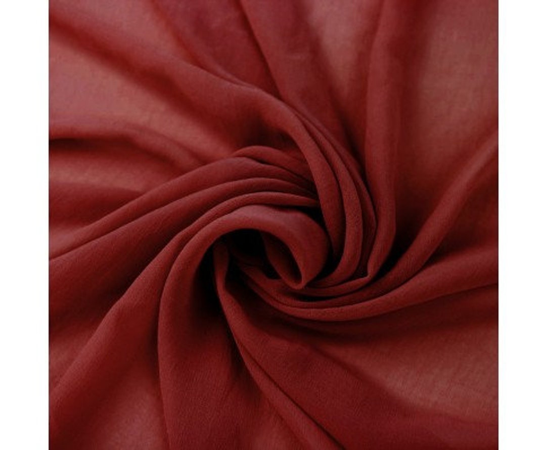 Burgundy Chiffon Fabric 60" Wide Solid Chiffon Fabric for Face Mask ...