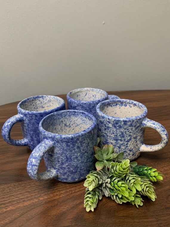 Mugs blue spotted mug Drinkware Home & Living etna.com.pe