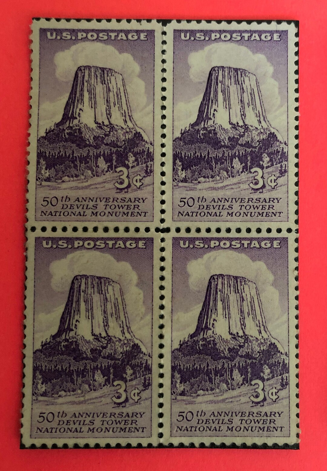 Devil's Tower National Monument - 1956 3c Stamp Magnet - Etsy