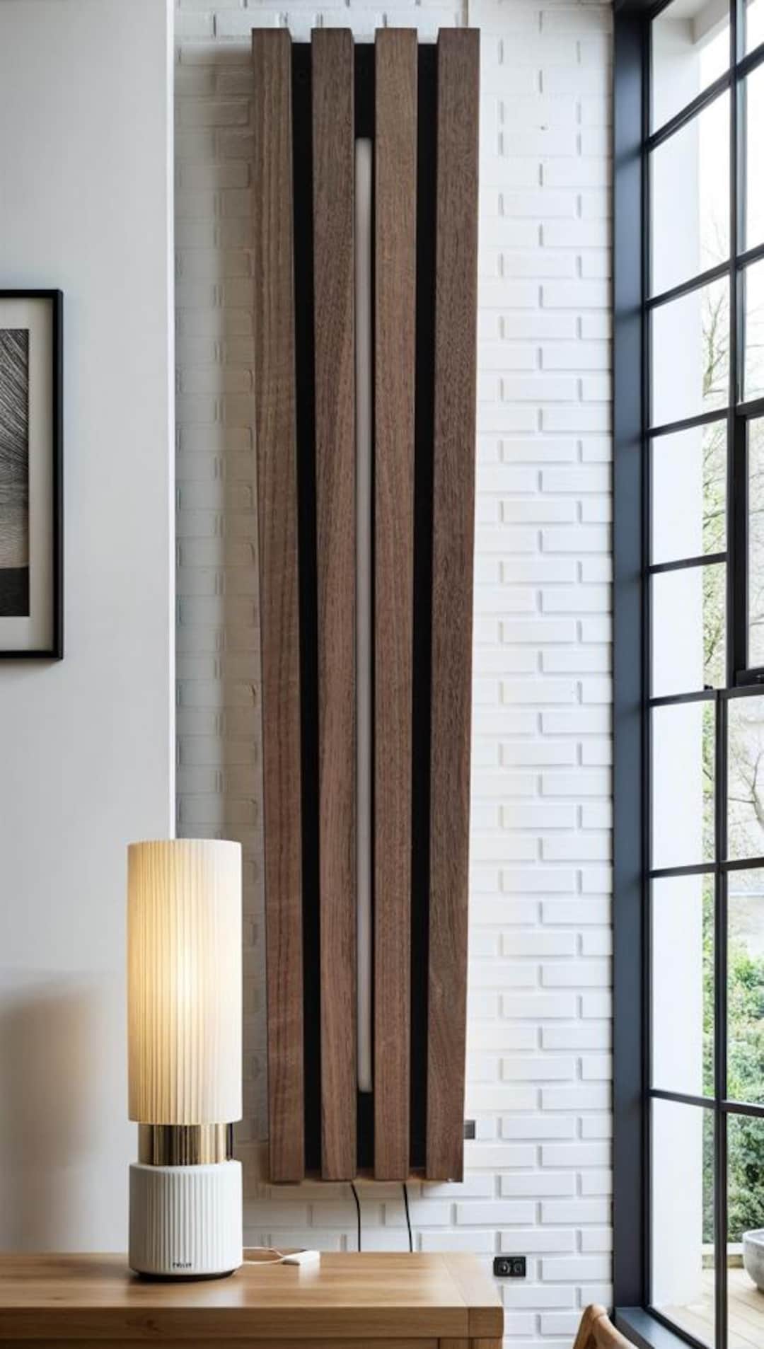 LED Slat Wood Lamp With Acoustic Panel Walnut Decorative Lighting for ...