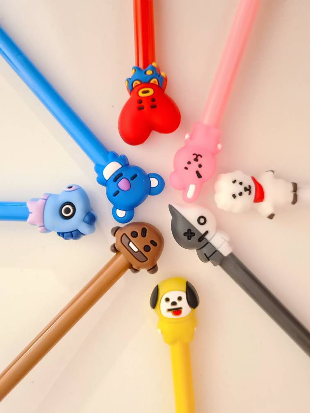 LINE FRIENDS Kpop BTS BT21 Cute Black Ink Gel Pen - Etsy