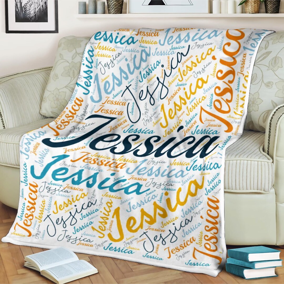 Colorful Blanket, Jessica, Personalized Name Blanket, Customization as ...