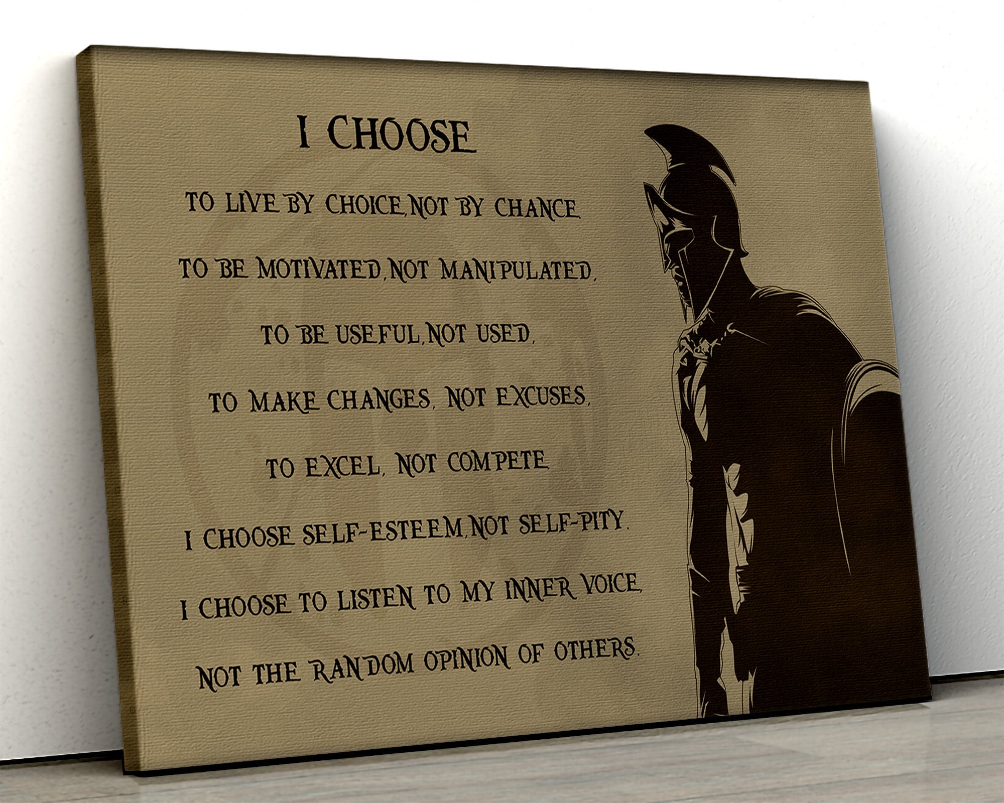 Spartan Canvas Poster I Choose to Live by Choice Not by Chance Not the ...