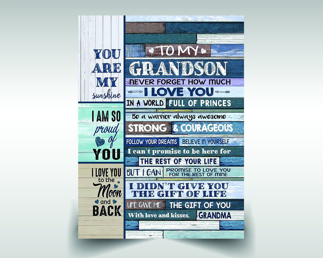 Family Canvas Poster to My Grandson You Are My Sunshine I'm so Proud of ...