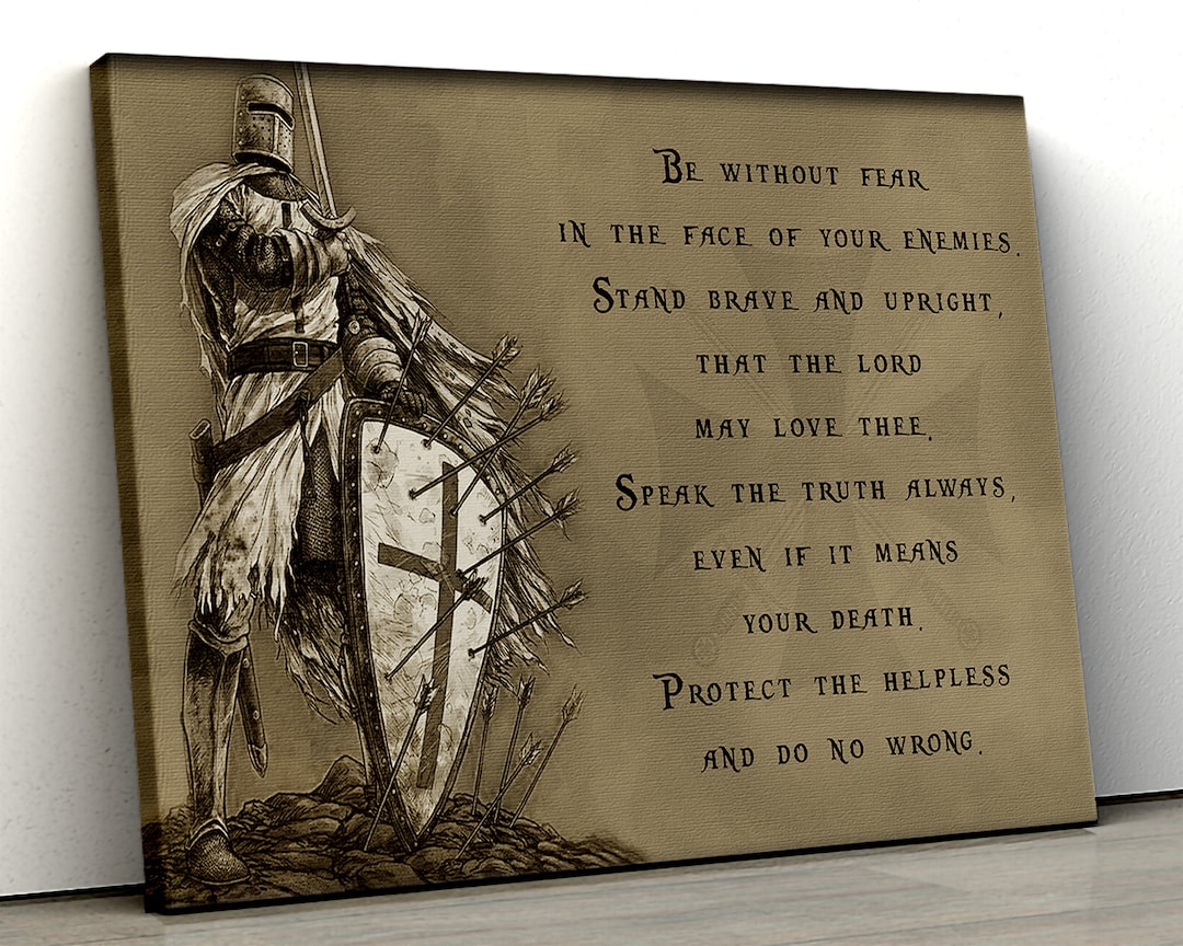 Knight Templar Canvas Poster Be Without Fear in the Face of Your ...