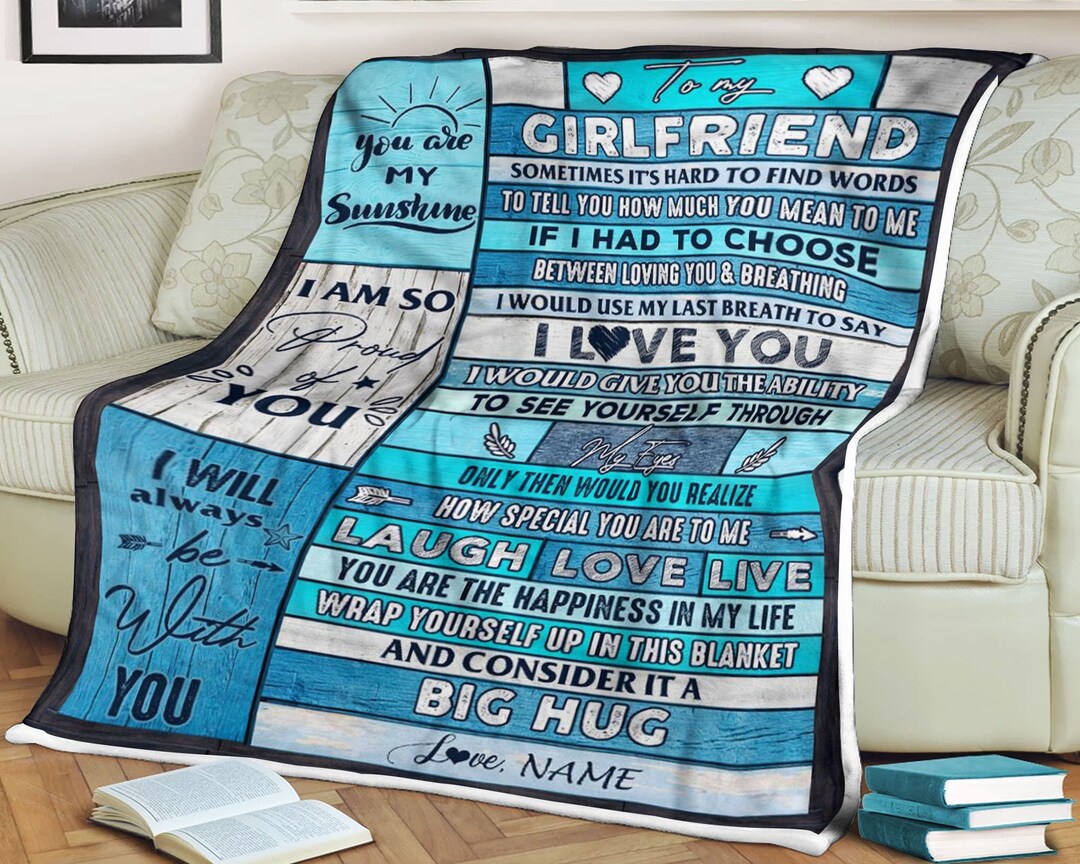 Personalized to My Girlfriend Blanket From Boyfriend Wood Laugh Love ...