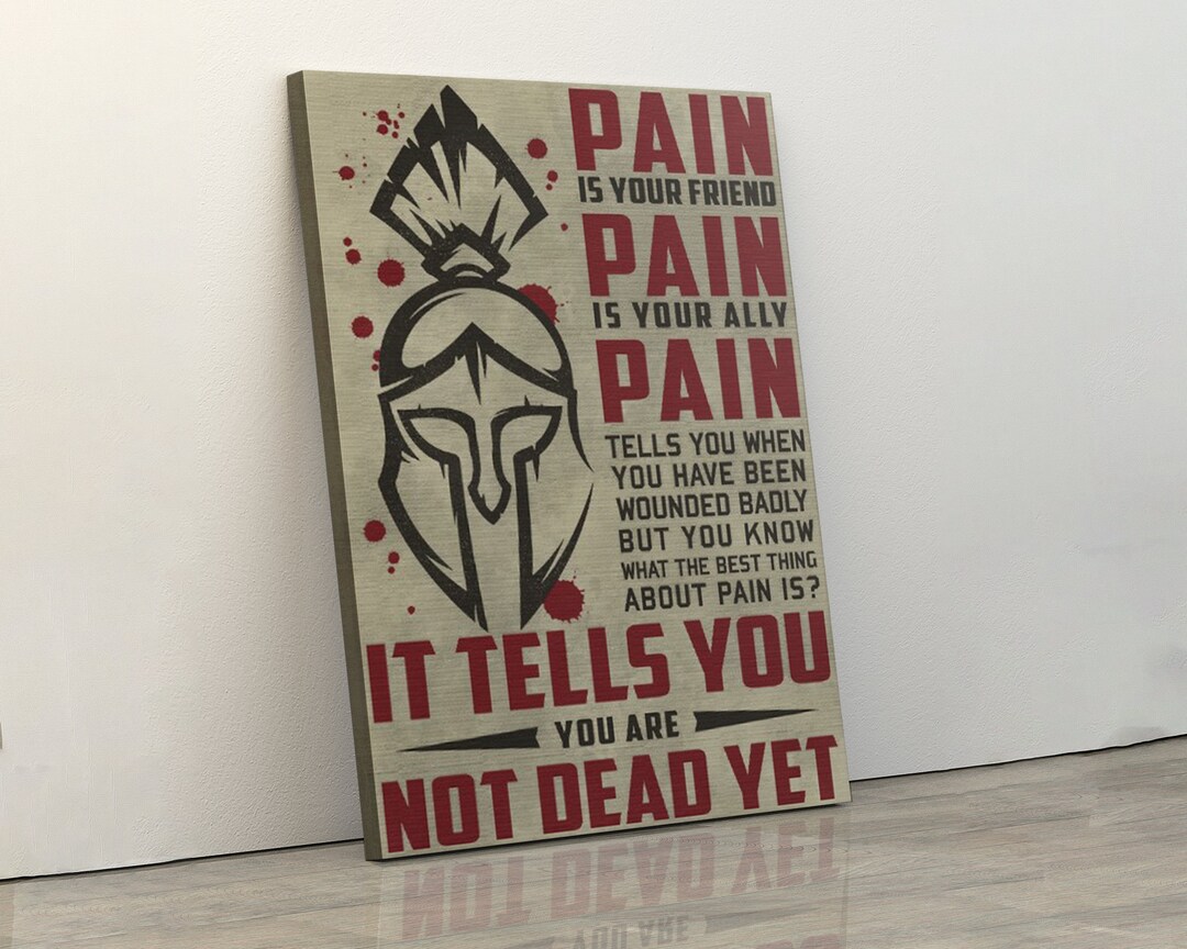 Spartan Poster Warrior Canvas Pain is Your Friend Pain is Your Ally ...