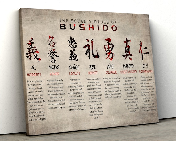 Samurai Canvas Poster the Seven Virtues of Bushido Integrity | Etsy
